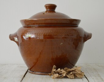 Large Antique Stoneware Crock Pot Stoneware Crock Pot Large Stone Pot ...