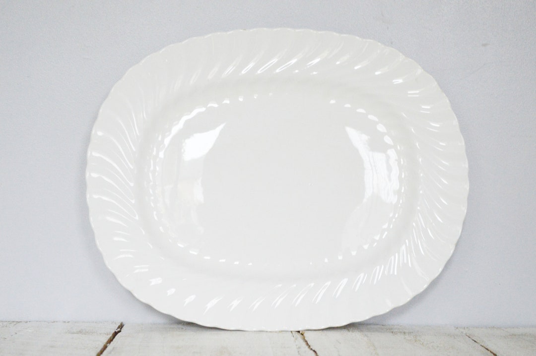White Antique White Platter, White Plates, Large White Plates, White ...