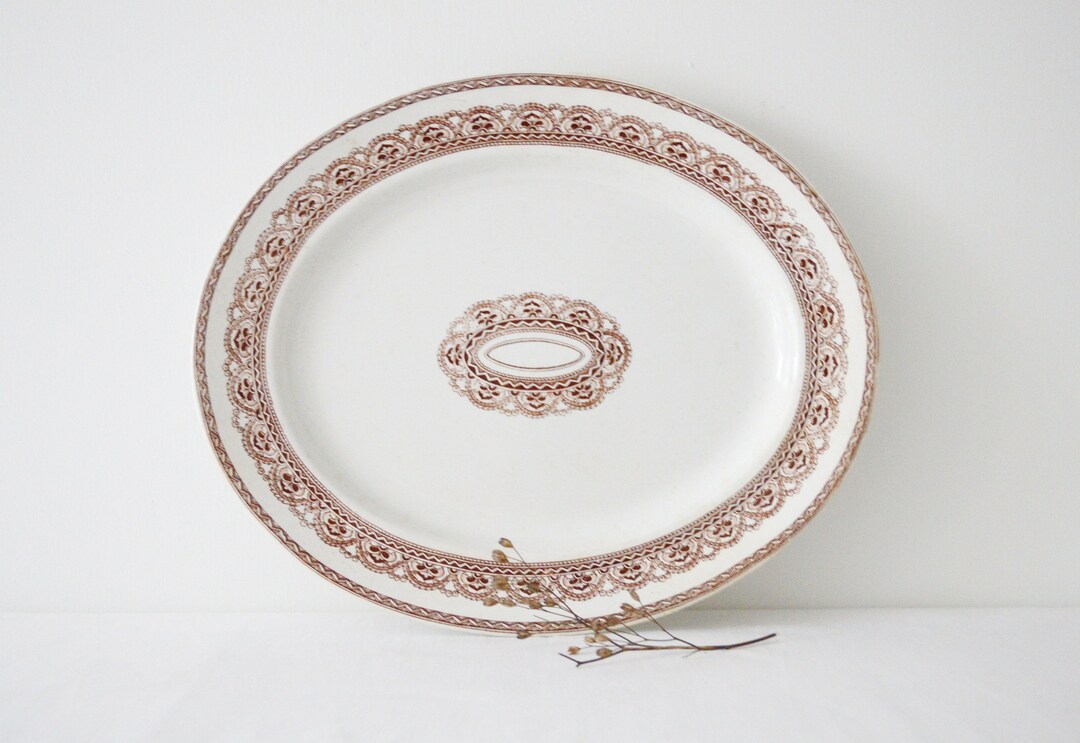 White Plates, Brown Plates, Vintage Plates, Large Plates, Ceramic ...
