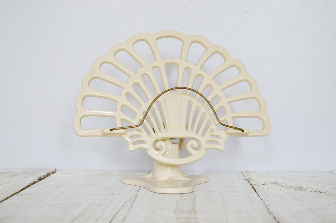 Cream Cast Iron Antique Recipe Holder, Recipe Book Display, Vintage ...