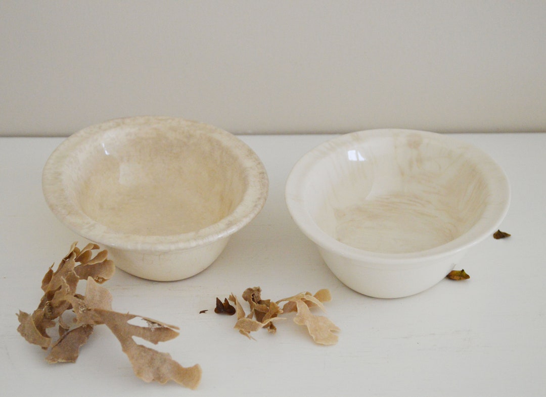 Pair of Stained Pie Dishes, Farmhouse Decor, Vintage Cornish Bowls ...