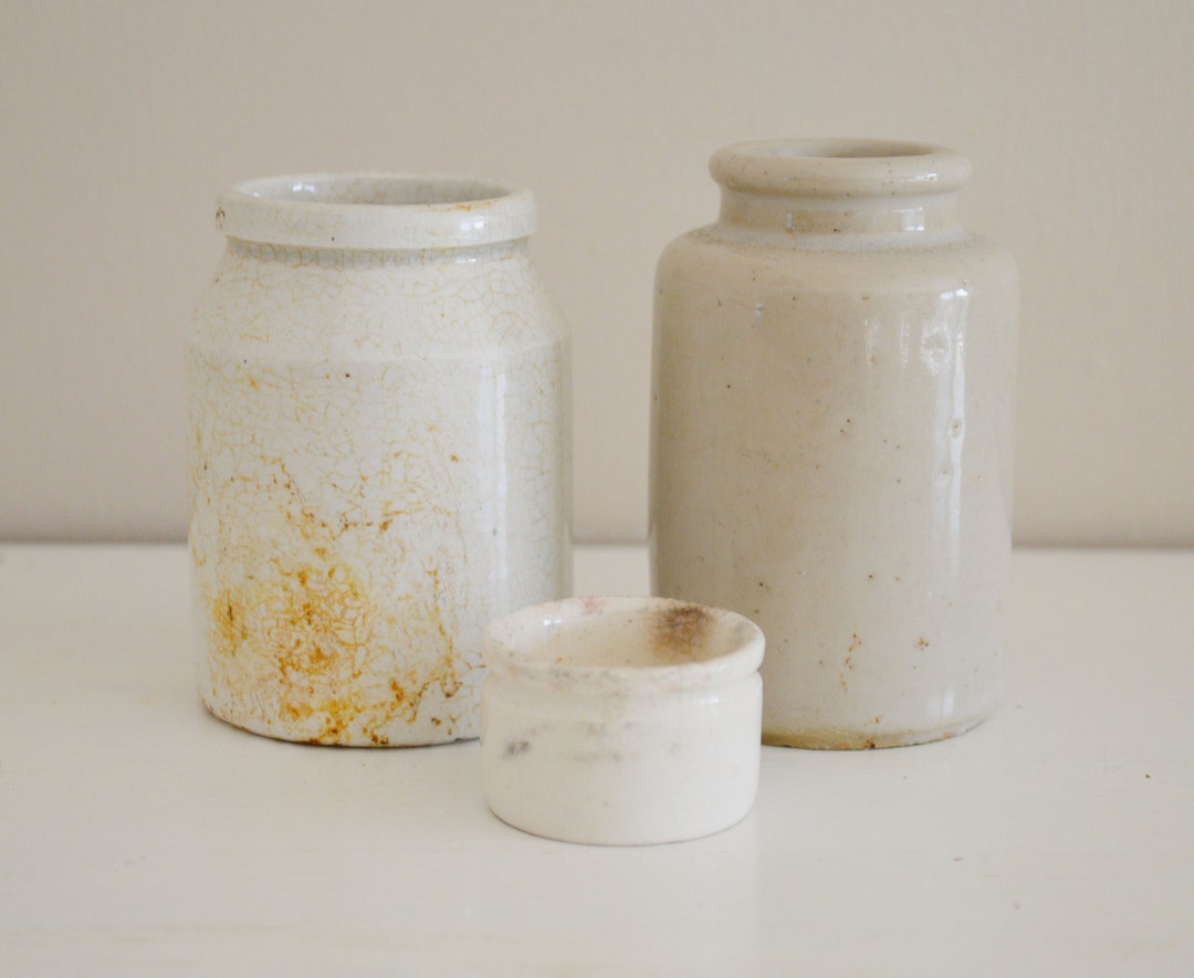 Set of 3 Stoneware Jars French Jam Jar Cheese Jar - Etsy
