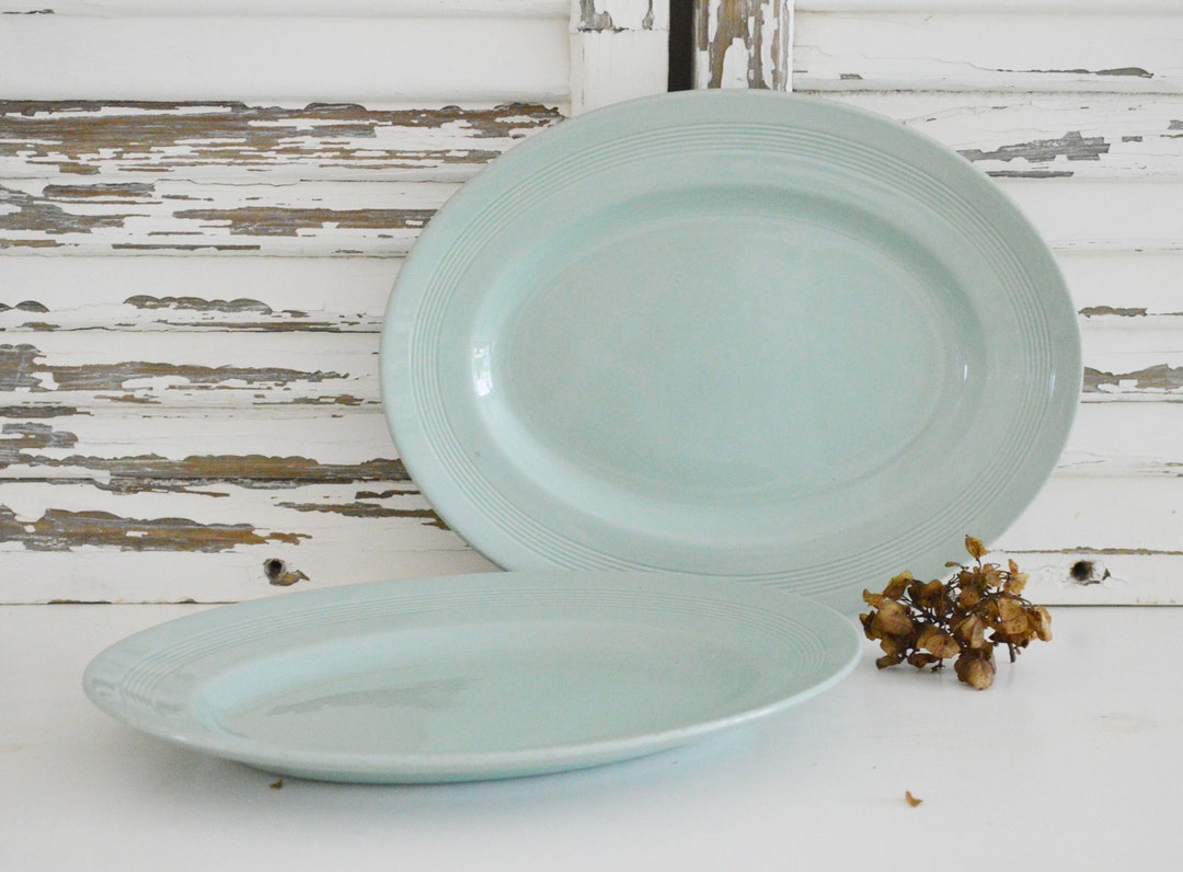 Pair of Vintage Woods Ware Paster Green Plates, Pastel Green Plates ...