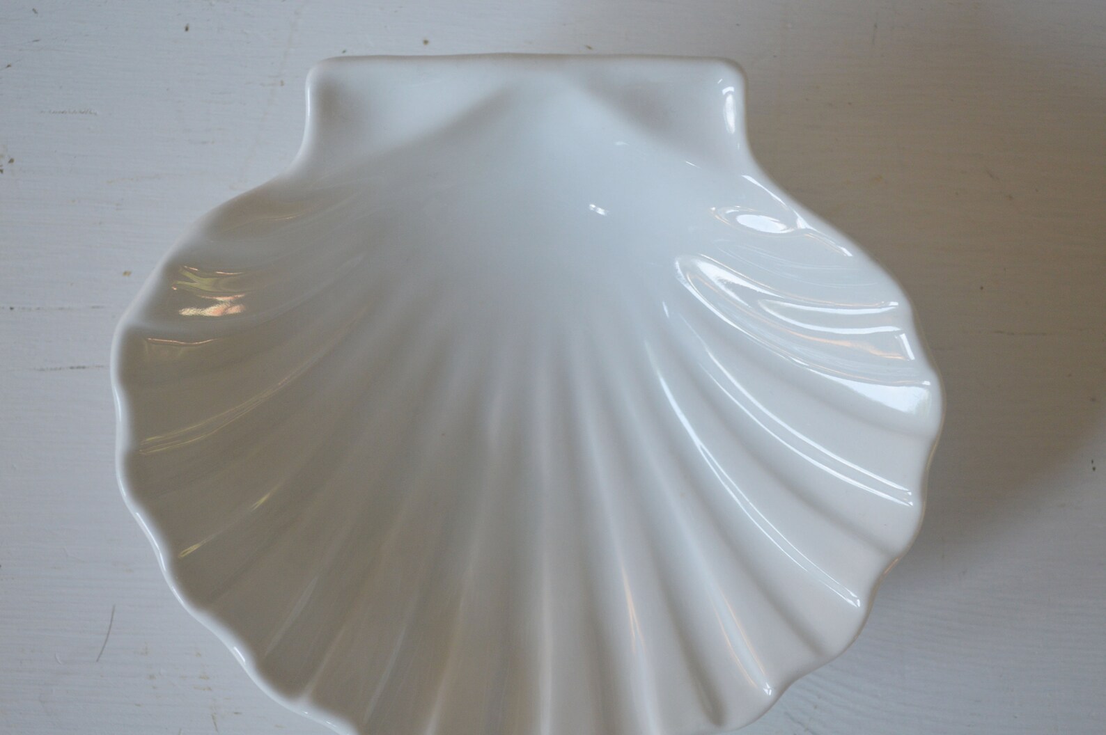 White Seashell Scallop Shaped Soap Dish Ceramic Made In | Etsy