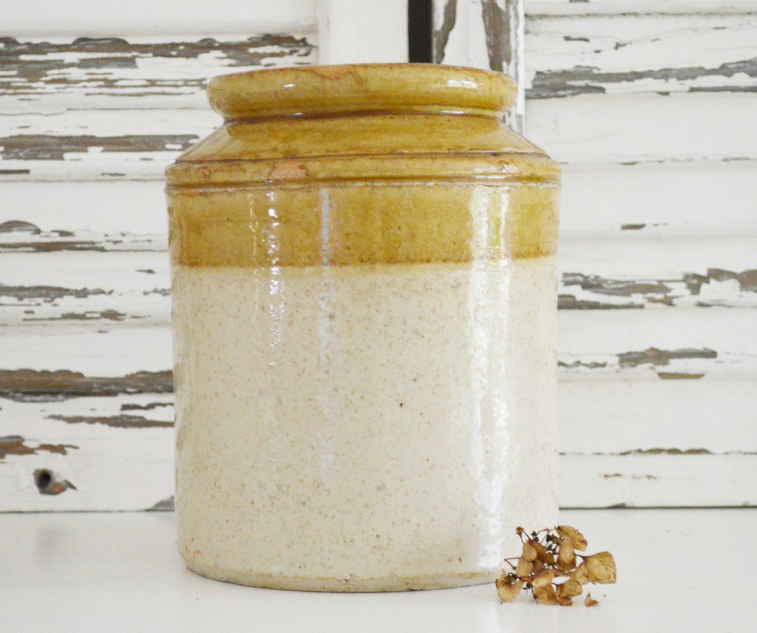 Large Antique Stoneware Crock Pot Earthenware Crock Pot Vintage ...