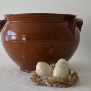 Large Antique Stoneware Crock Pot - Stoneware Crock Pot - Large Stone ...