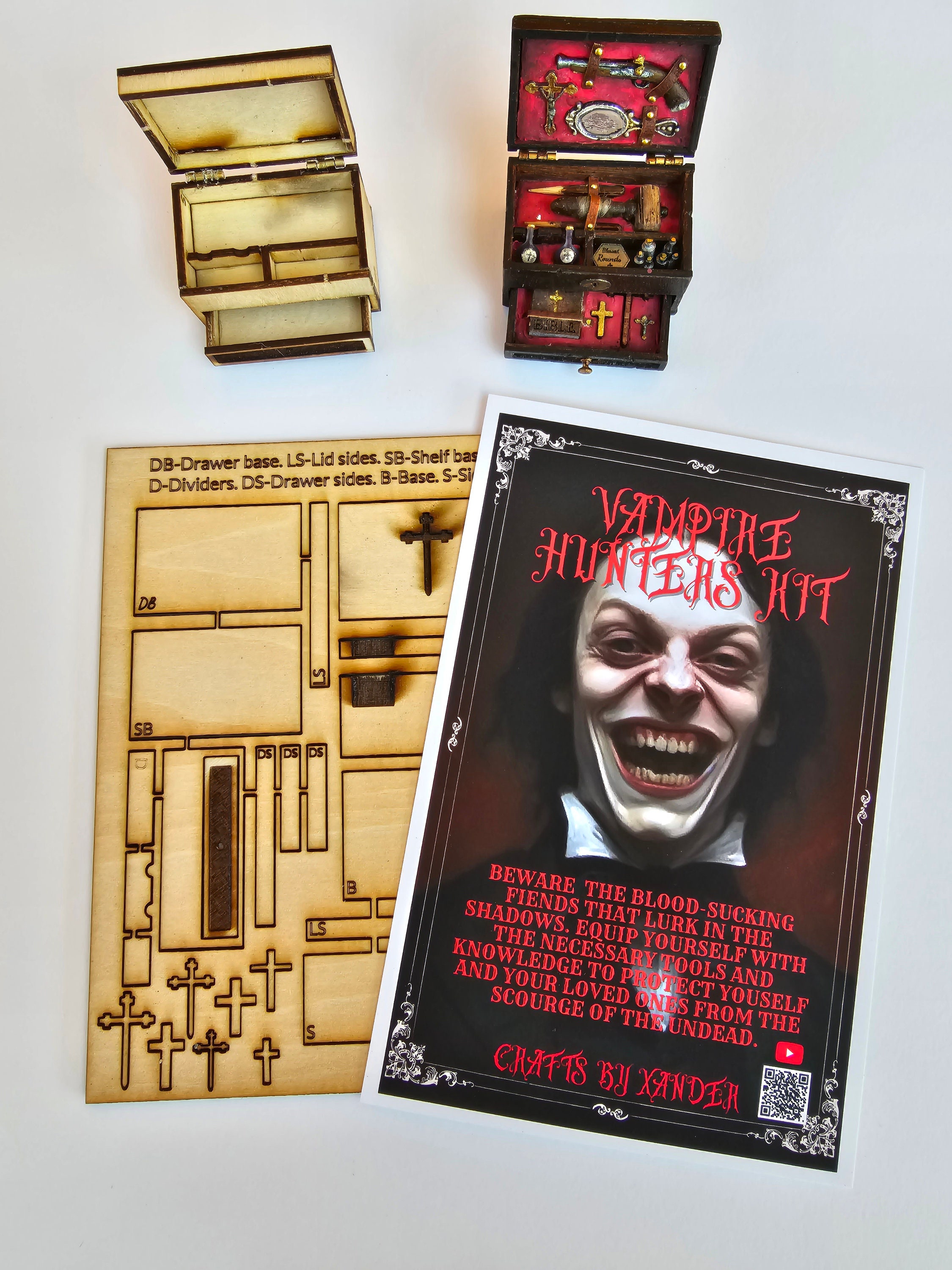 1:12th Scale 19th Century Miniature Vampire Hunting Kit DIY Build It ...