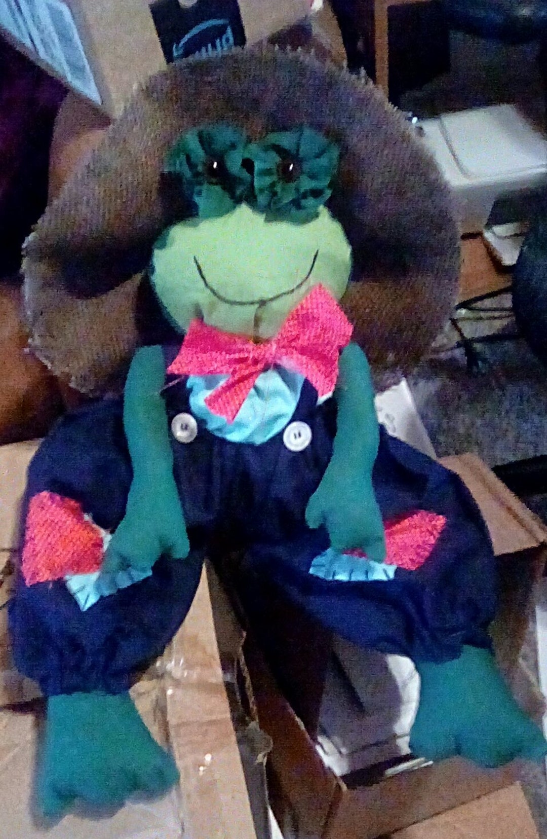 Large Stuffed Male Country Frog - Etsy