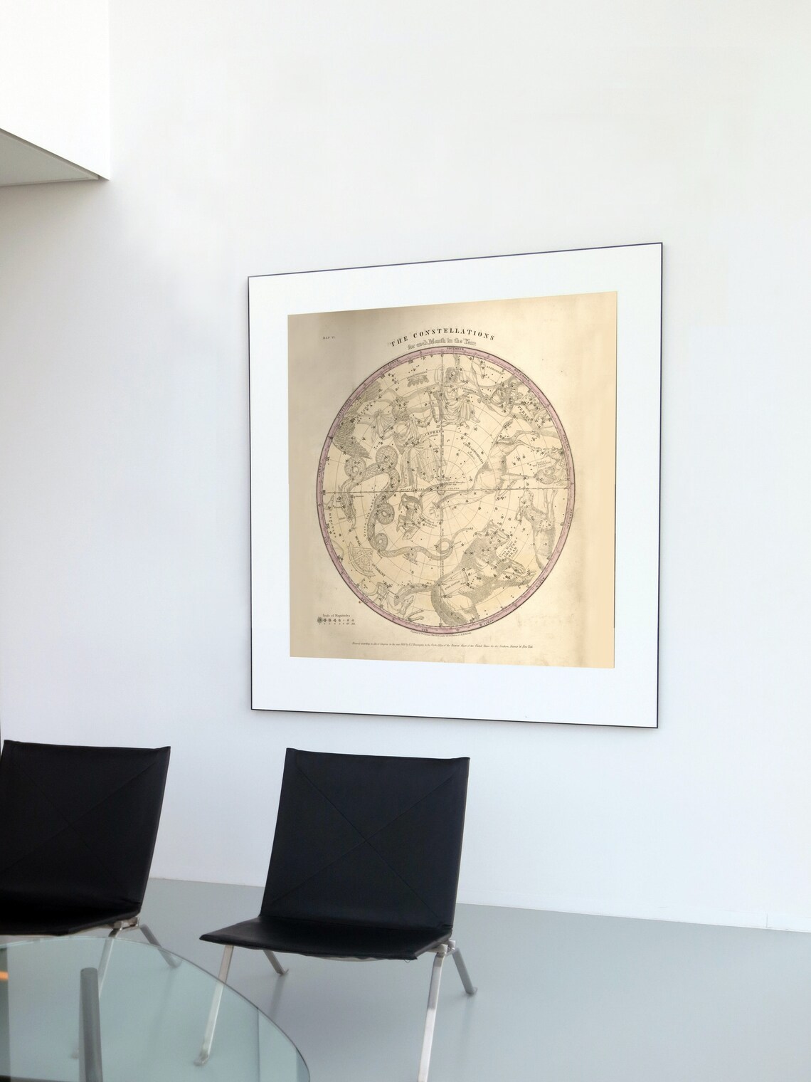 Vintage Print Reproduction Star Map Wall Decoration Illustration Poster ...