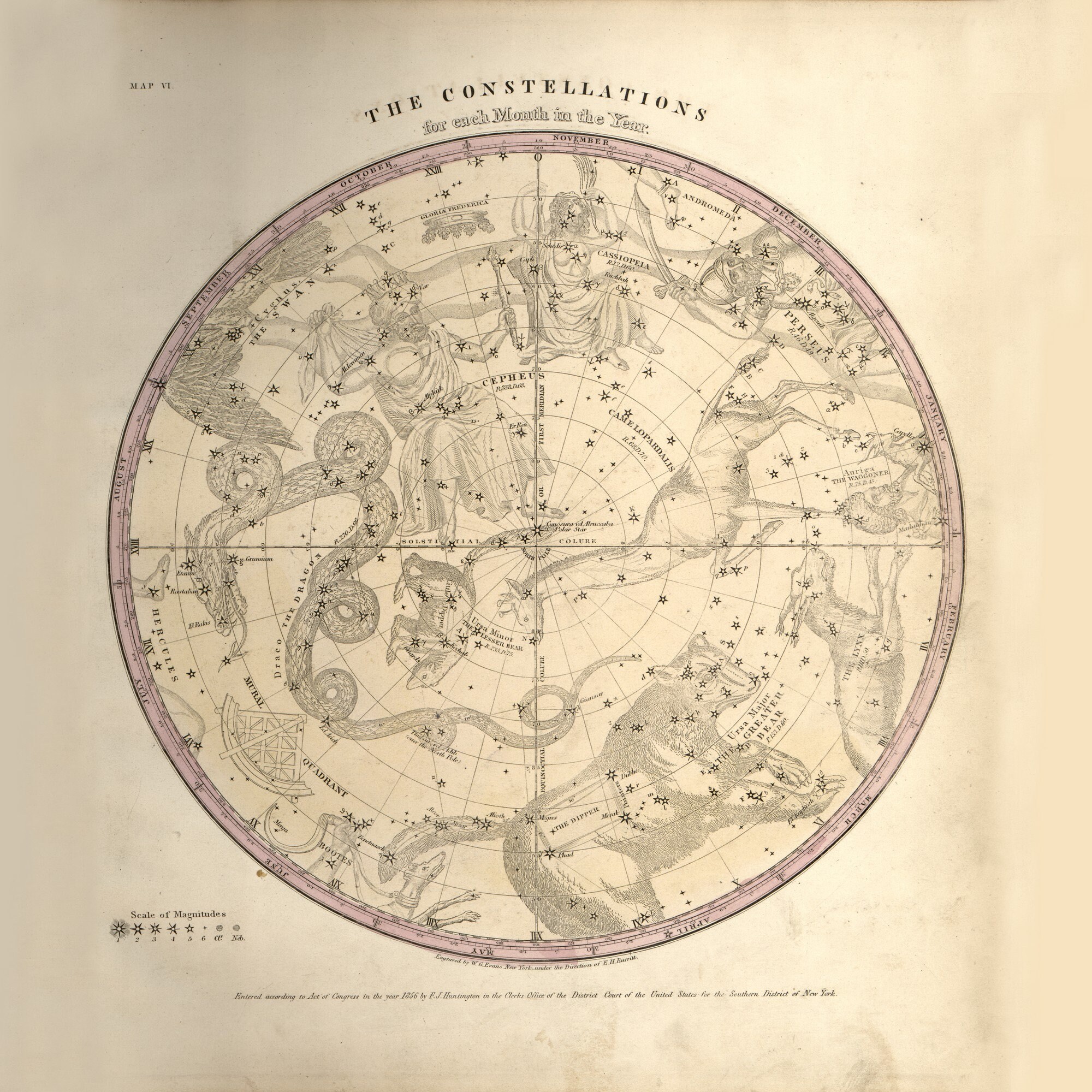 Vintage Print Reproduction Star Map Wall Decoration - Etsy