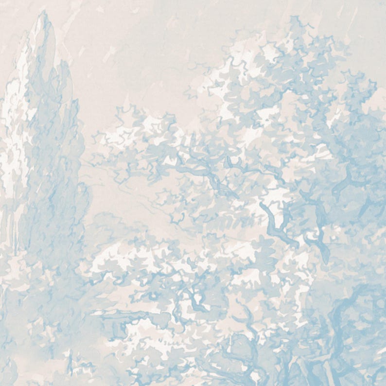 Divine Scenery Wall Mural, Calming Blue Wallpaper, Timeless, Bright ...