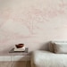 Blush Landscape Wall Mural, Pink Panoramic Wallpaper, Tree and Nature ...