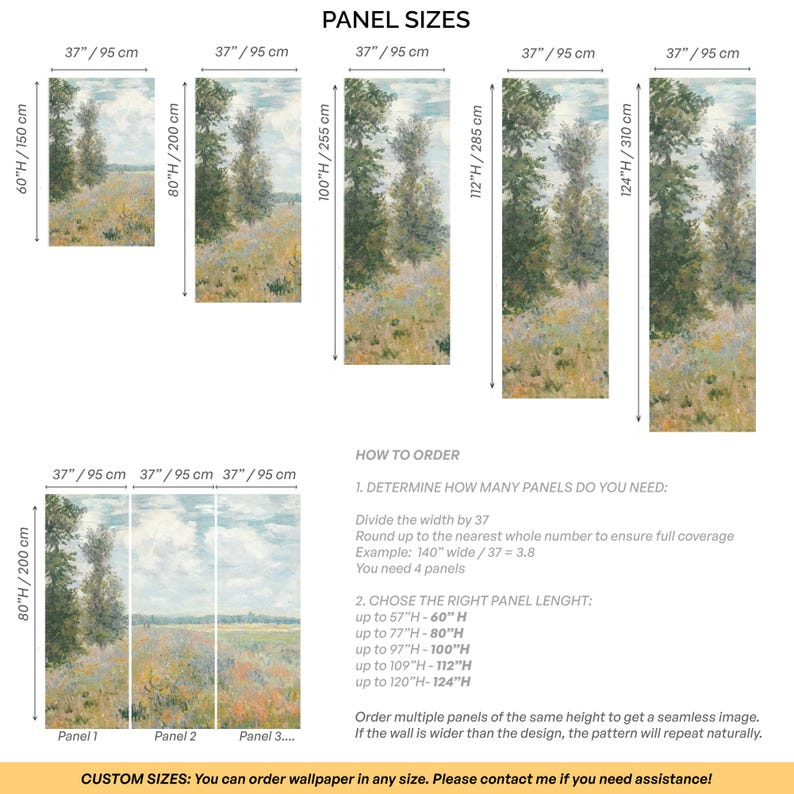 Scenic Forest Landscape Wallpaper Mural, Vintage Countryside Design ...