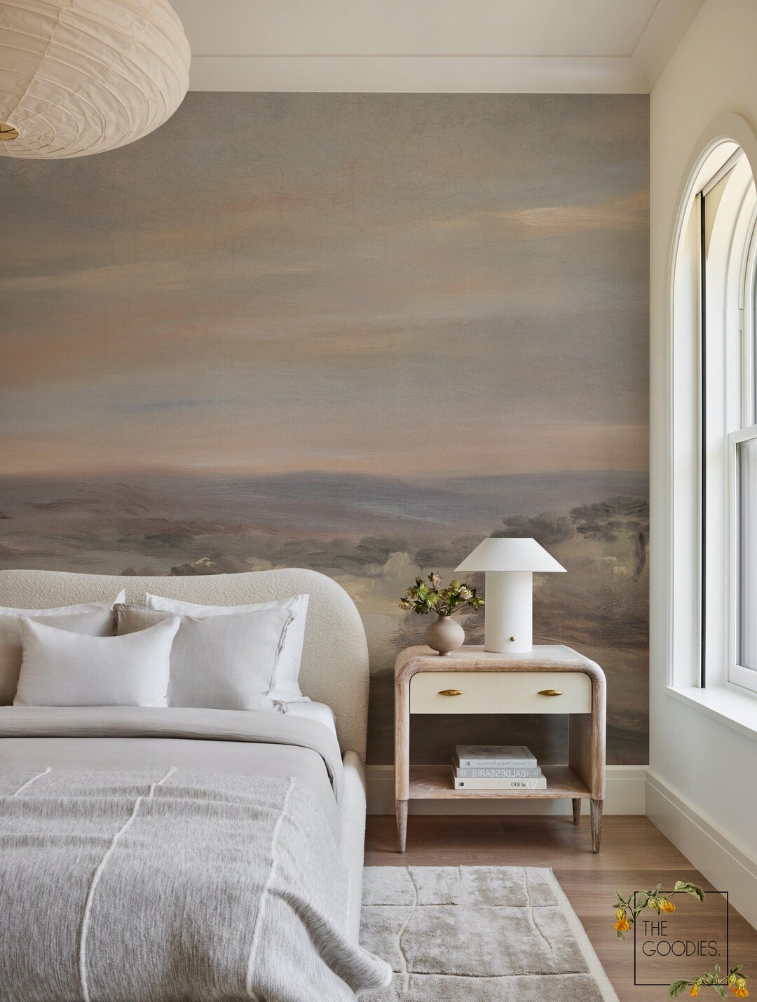 Earthy Tones Landscape Mural Wallpaper: Vintage Art Wall Decor #279 - Etsy