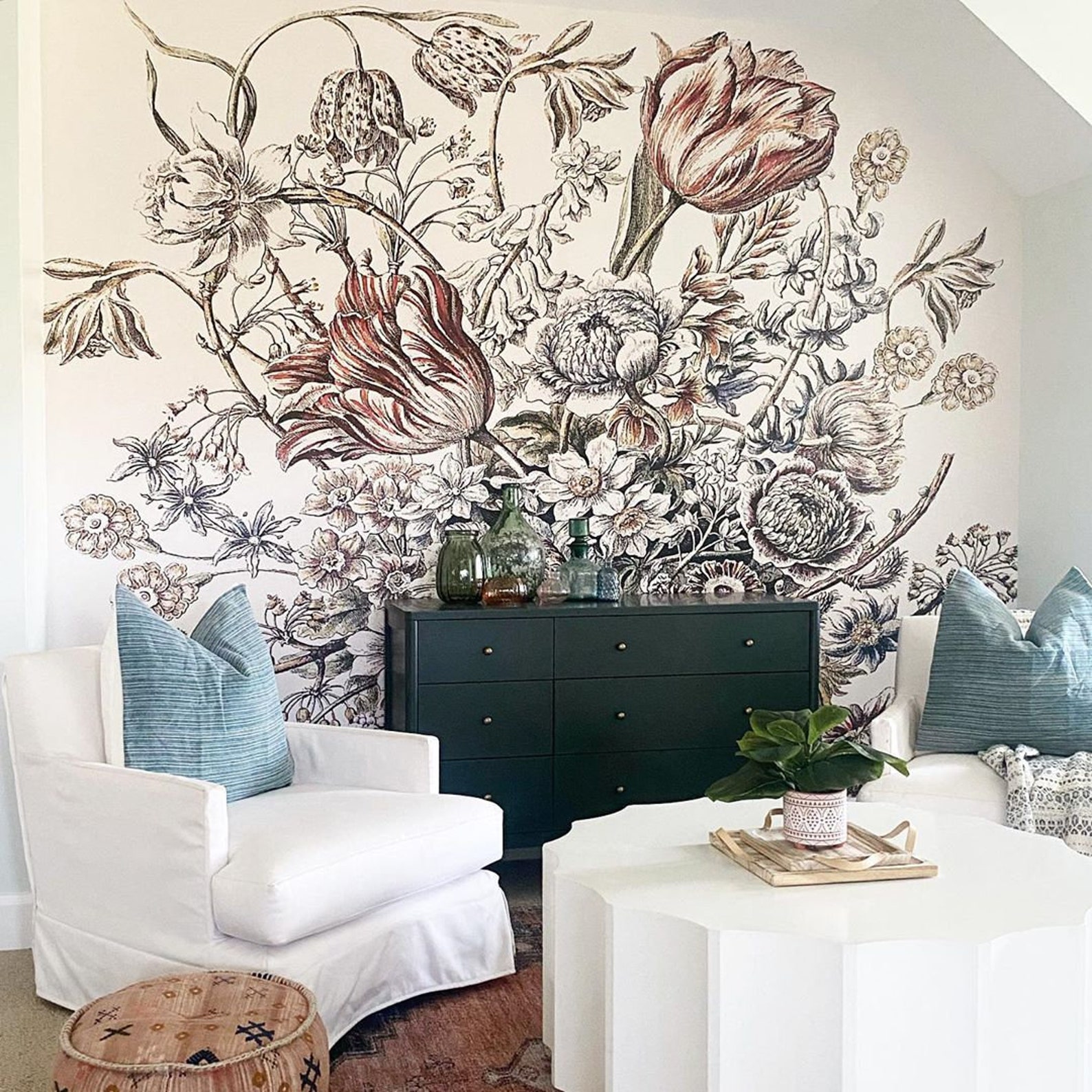 Vintage Floral Wallpaper Removable Self Adhesive Vintage - Etsy