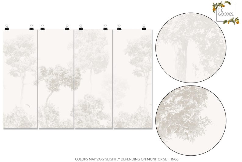 Tree Tops Wallpaper Mural: Neutral Forest Wall Decor #265 - Etsy