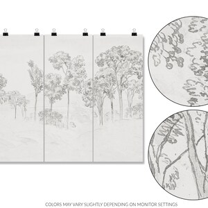 Gray Trees Wall Mural, Removable or Regular Wallpaper, Scene Wallpaper ...