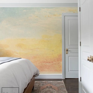 Colorful Sunset Wallpaper, Bright Colors Watercolor Wall Mural - SUNSET ...