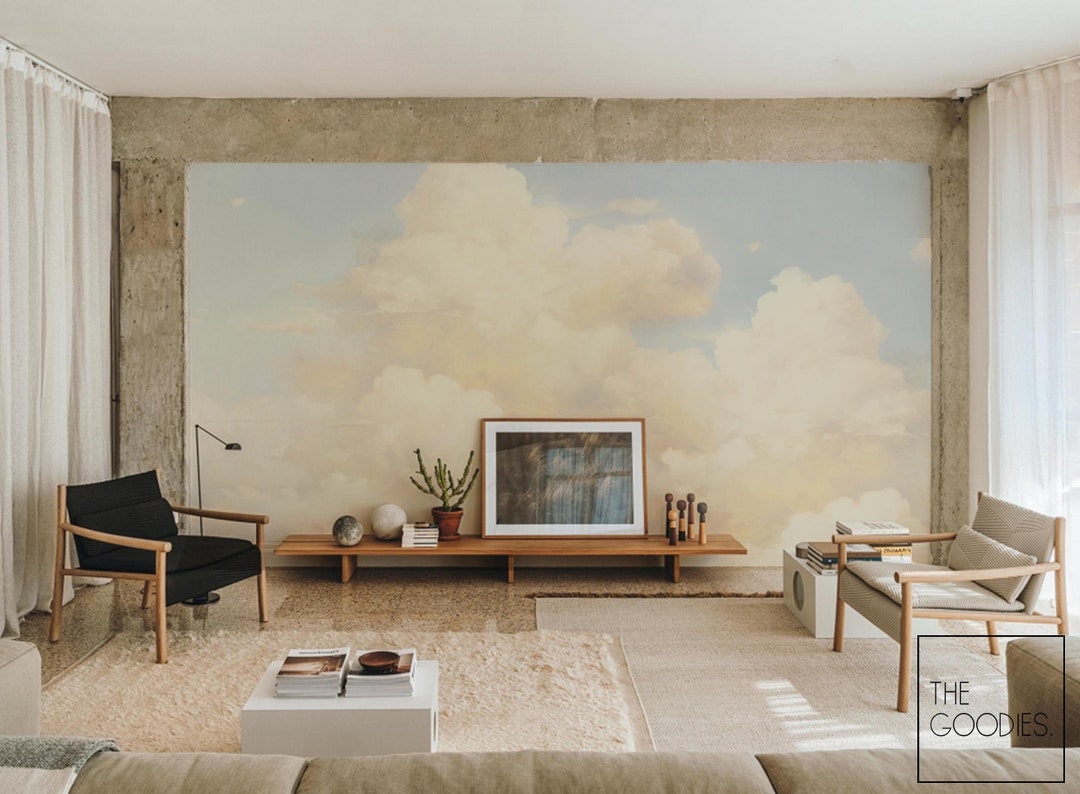 Calming Clouds Wall Mural, Delicate Wall Art, Landscape, Sky Wallmural ...