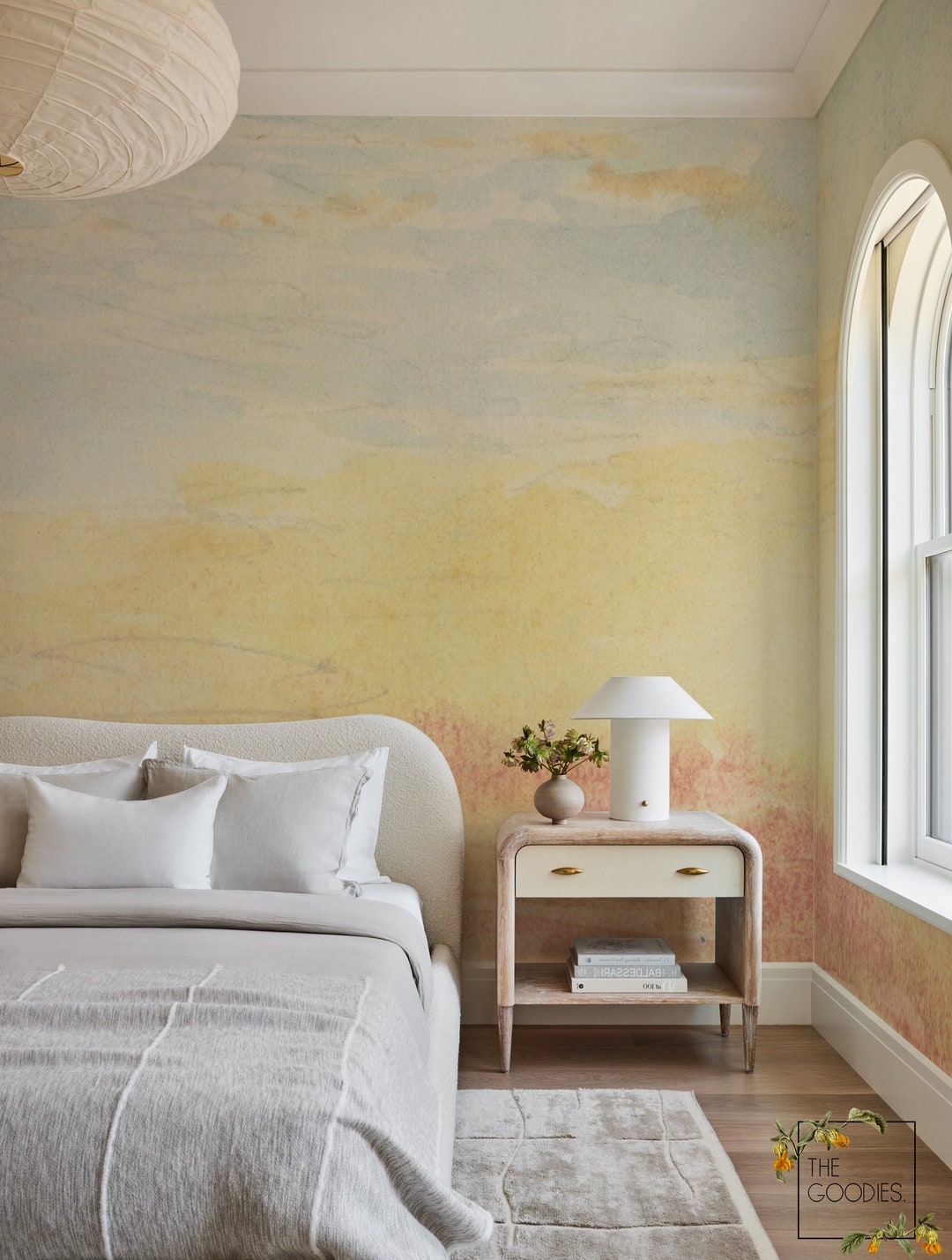 Colorful Sunset Wallpaper, Bright Colors Watercolor Wall Mural - SUNSET ...