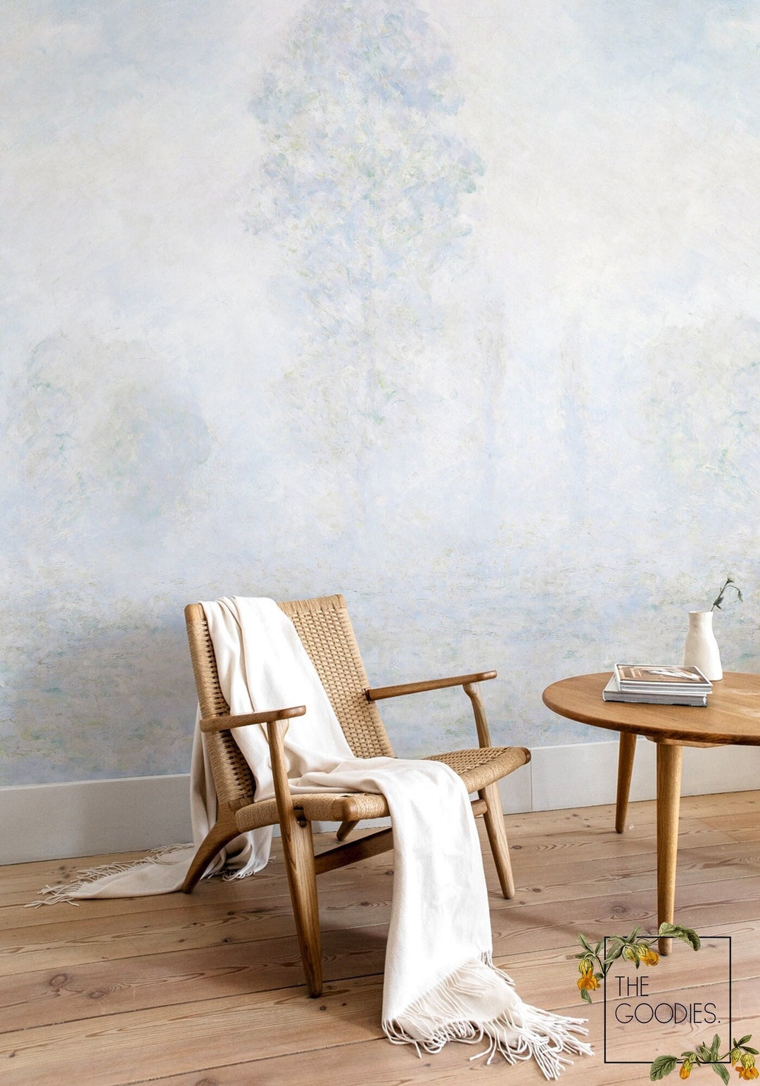 Baby Blue Nature Wall Mural - Serene Wallpaper #207 - Etsy
