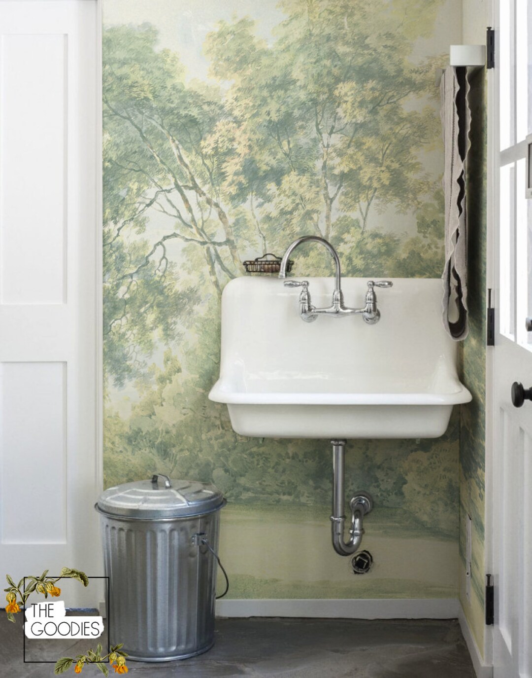 Serene Countryside Wall Mural, Forest Scene Wallpaper, Trees, Tree ...