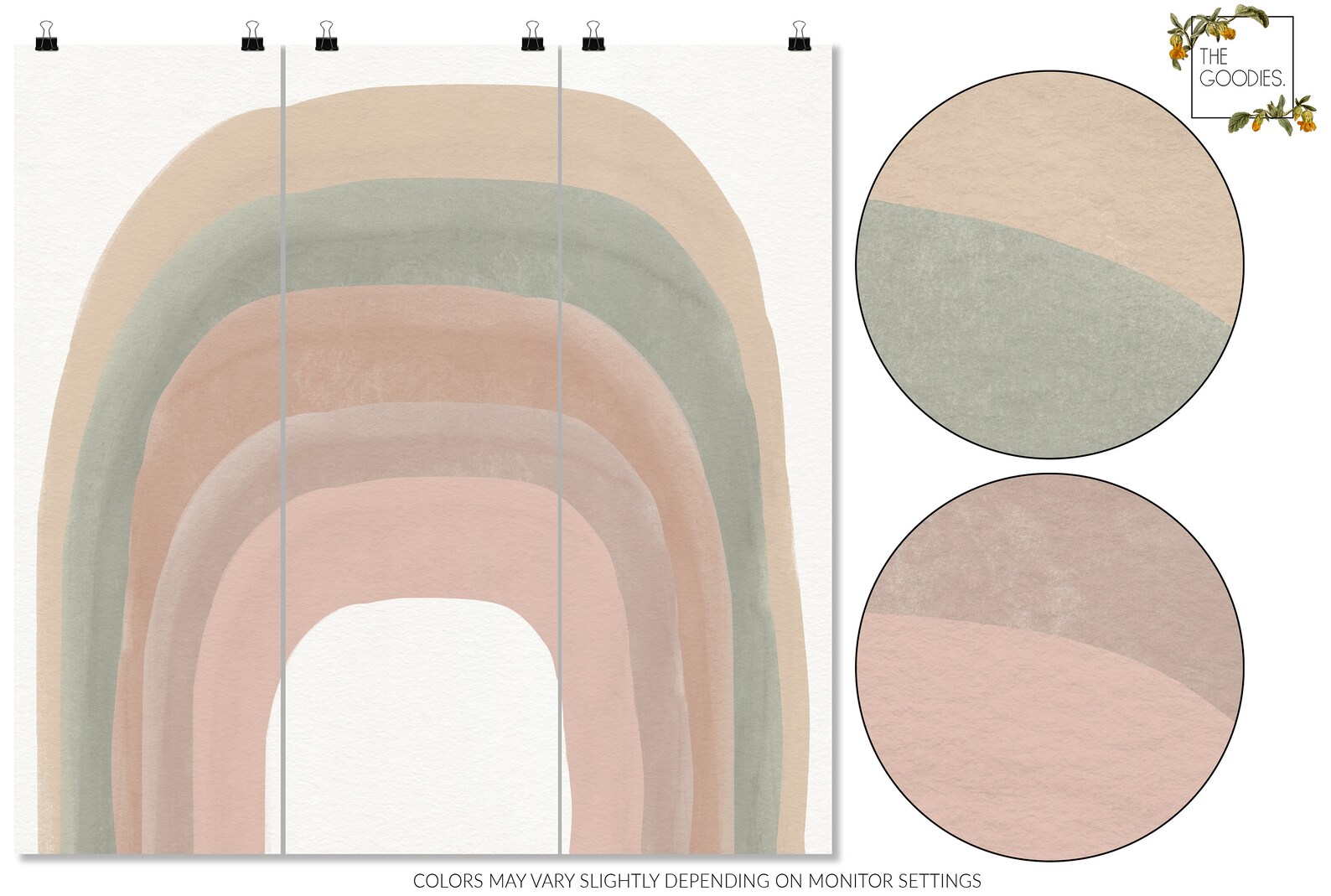 Muted Colors Rainbow Wallpaper Watercolor Art Earth Colors - Etsy