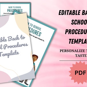 Editable Back to School Procedures Template, CANVA Personalised ...