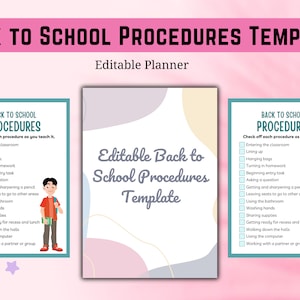 Editable Back to School Procedures Template, CANVA Personalised ...