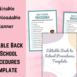 Editable Back to School Procedures Template, CANVA Personalised ...