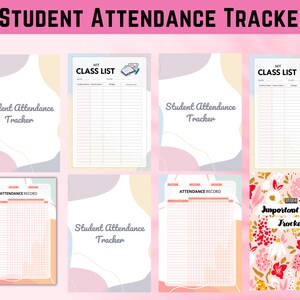 Student Attendance Tracker, Printable PDF, Classroom Attendance Sheet ...