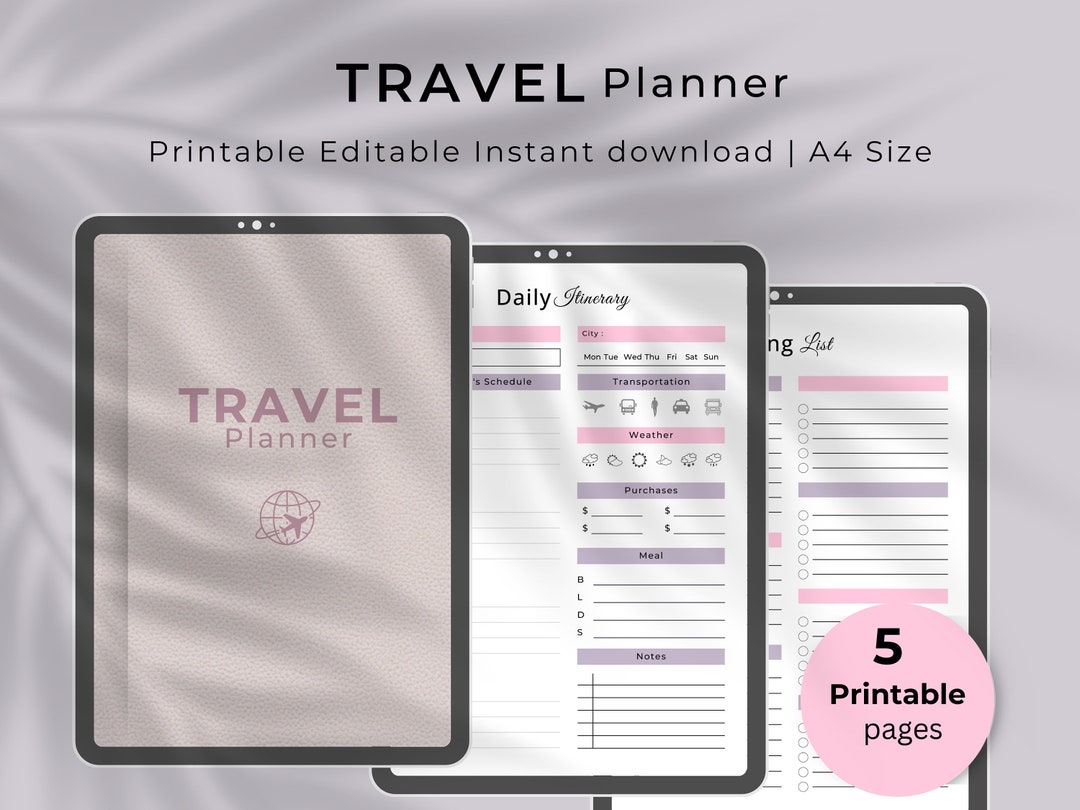 Editable Travel Planner, Road Trip Planner, DIY Travel Planner, Travel ...