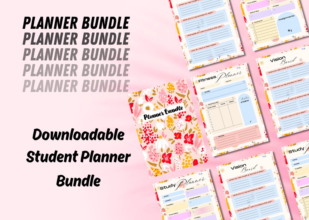 Teen Student Planner Bundle: Study, Goals, Budget (digital Download) - Etsy