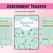 Assessment Tracker, Printable PDF, Student Progress Monitor, Teacher ...