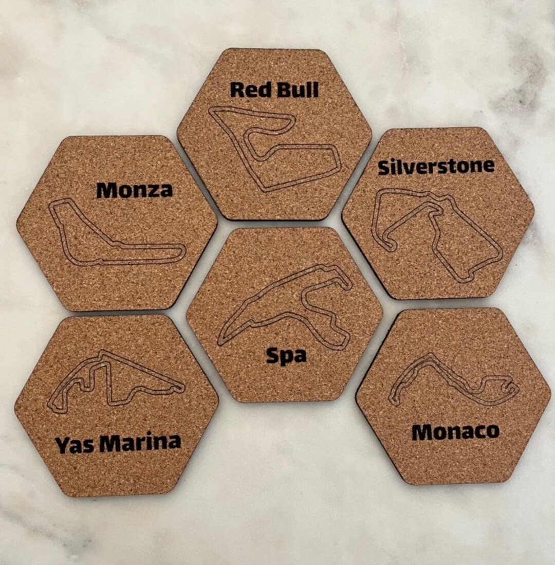 F1 Race Track Cork Coasters - Formula One Gifts - Etsy