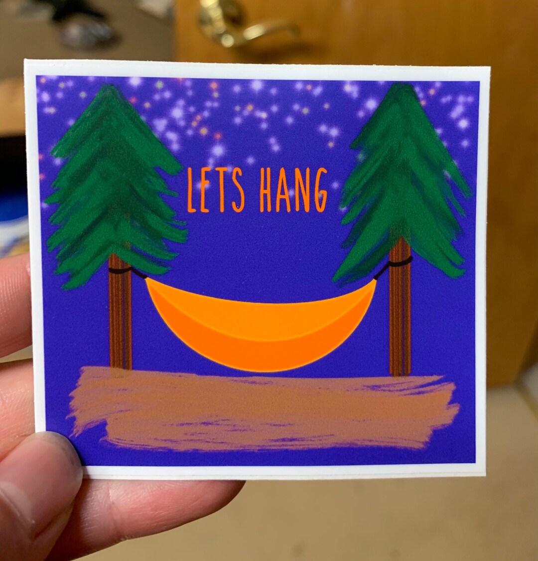 Water Bottle Camping Decal Lets Hang Hammock Sticker - Etsy
