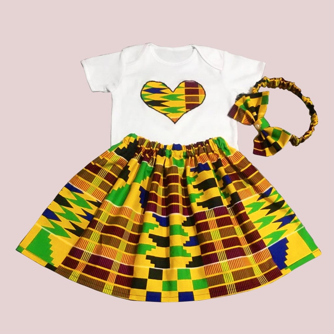 African Print Kids Clothes Ankara Baby Girl Dress Matching Outfits ...