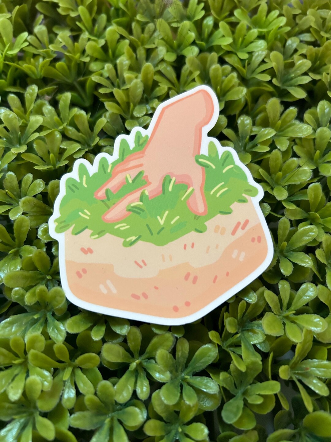Touch Grass 3 Inch Glossy Sticker - Etsy