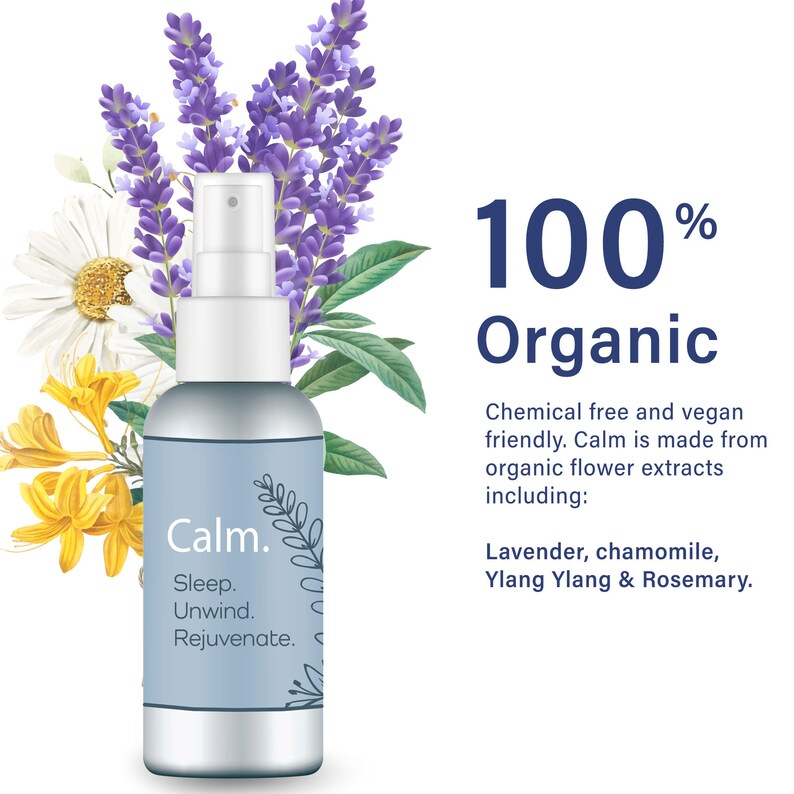 Calm Sleep Spray 100ml Aluminum Bottle Natural Vegan Aromatherapy Mist ...