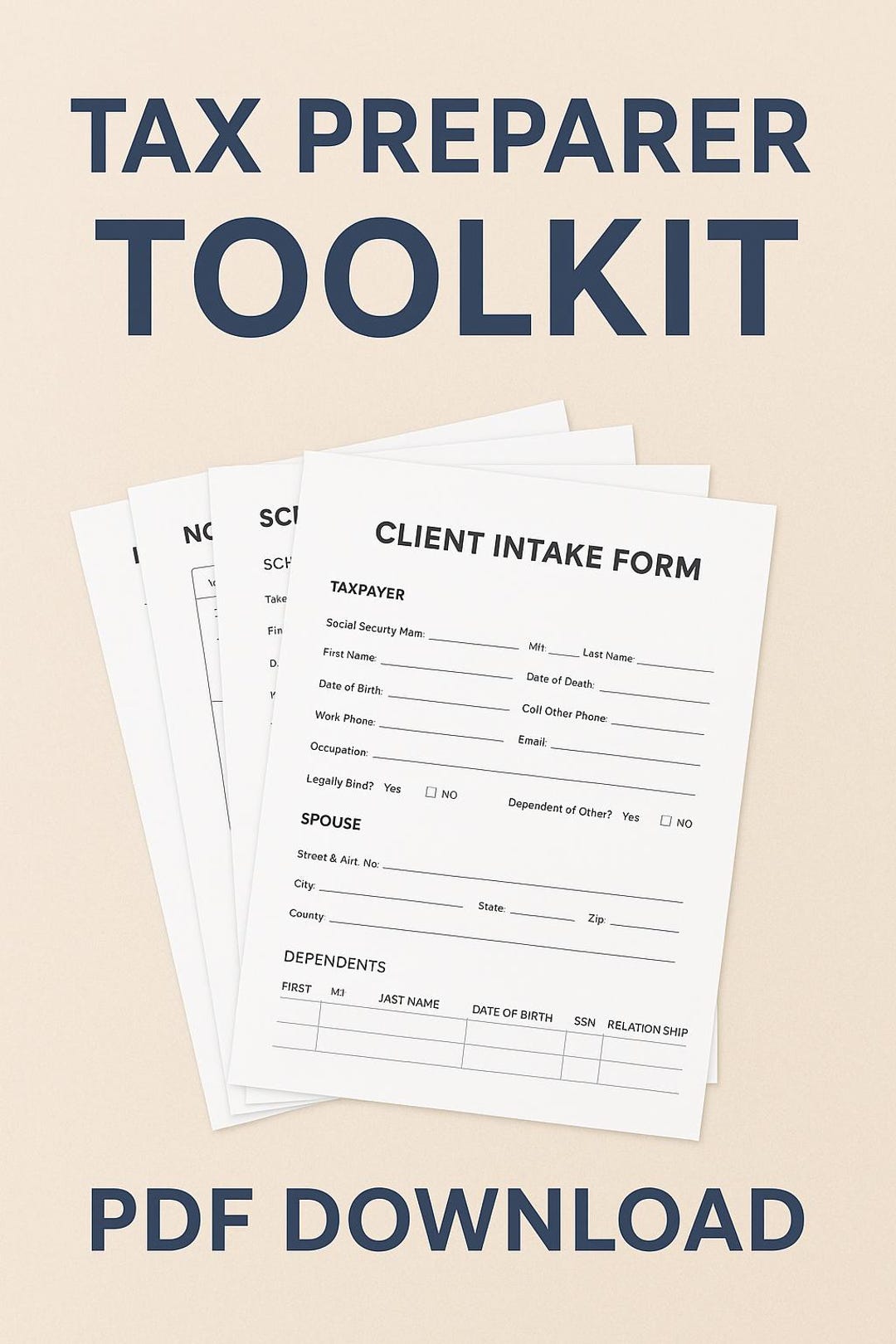 Tax Preparer Toolkit | Tax Client Intake Forms Printable | Tax ...