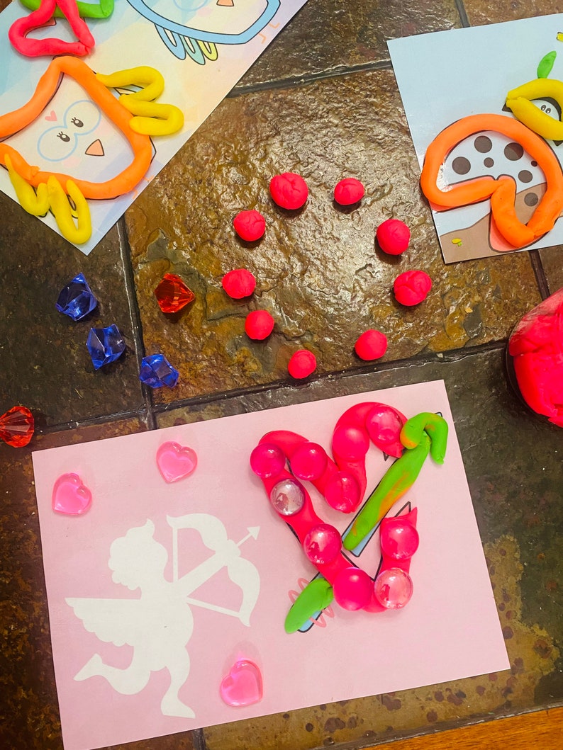 Play-dough Mats Valentine Day Classroom Kids Gifts Play-dough Sensory ...