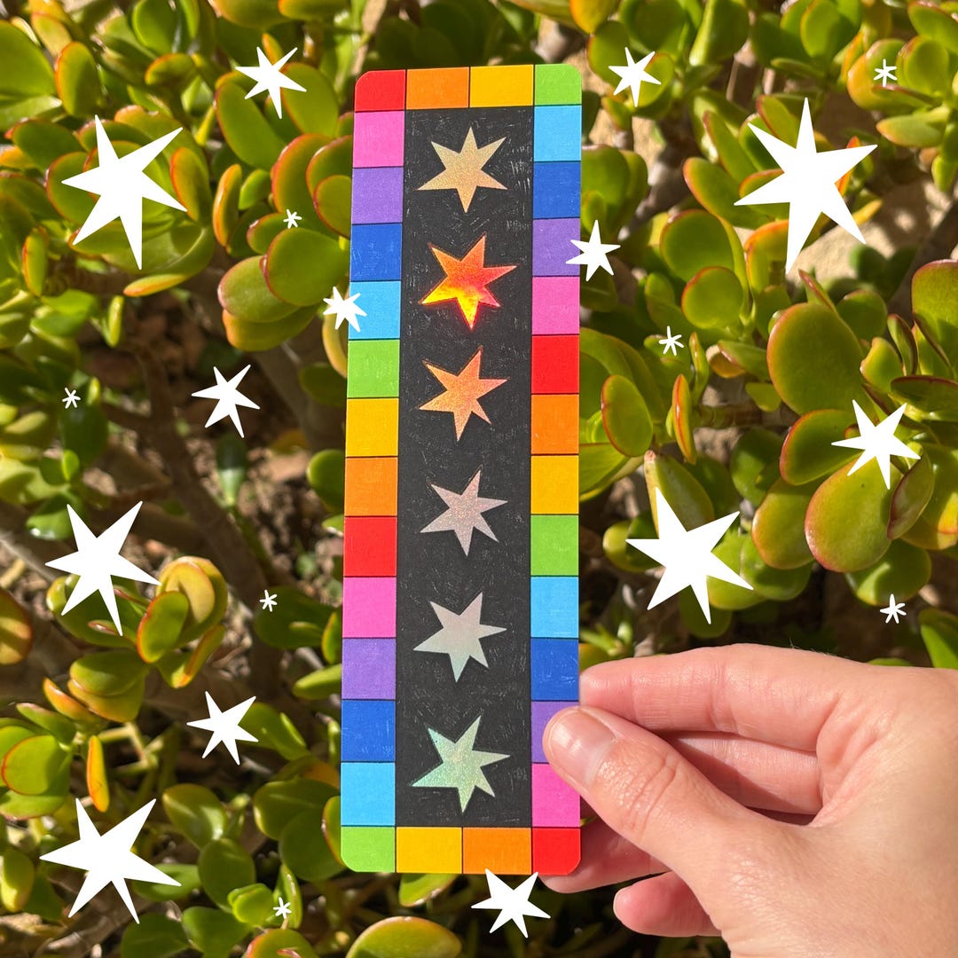 Foil Star Bookmark | Shiny Star Bookmark | Rainbow Bookish Vibes ...
