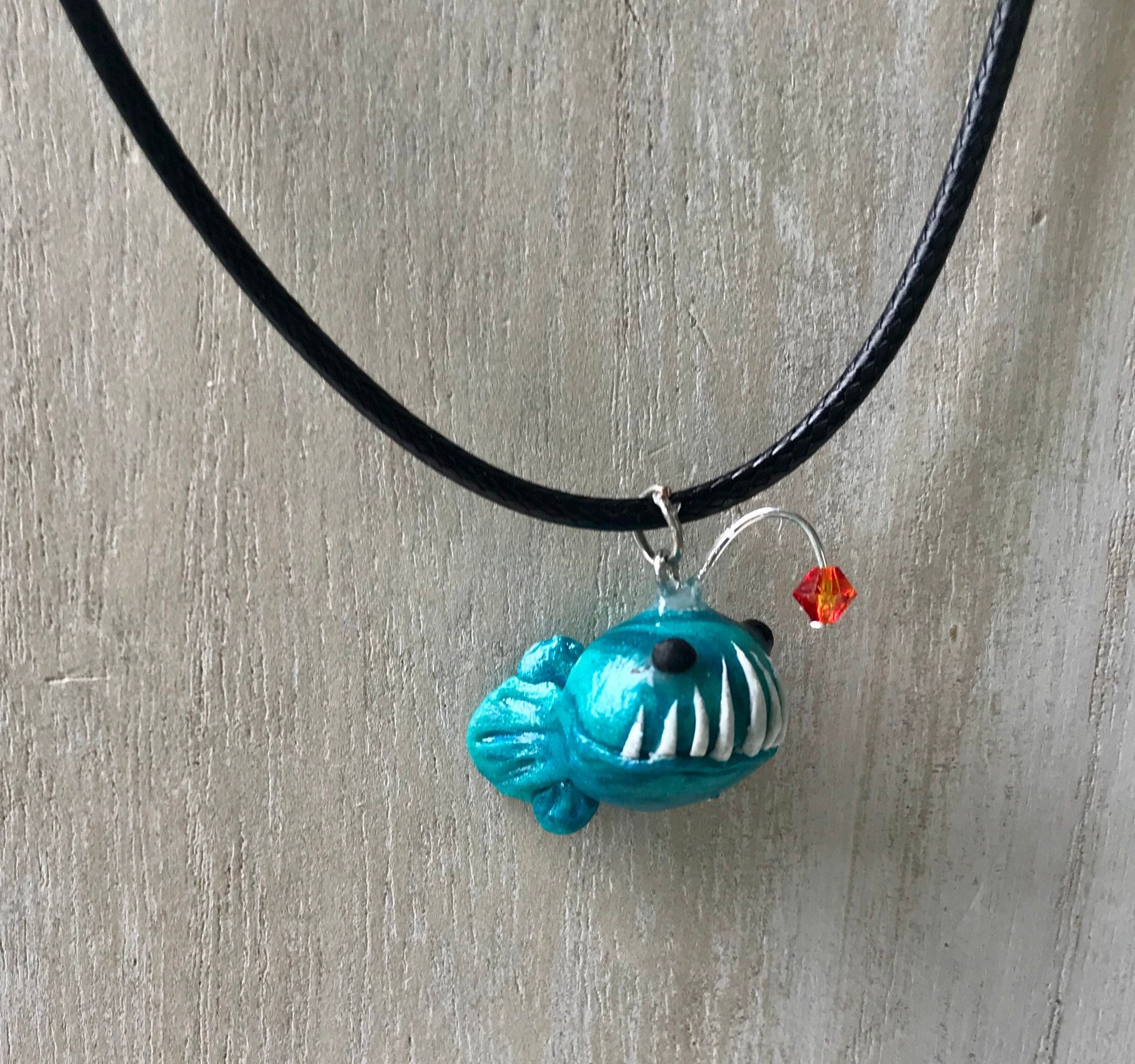 Angler Fish NECKLACE/KEYCHAIN Multicolor Fish Swarovski - Etsy