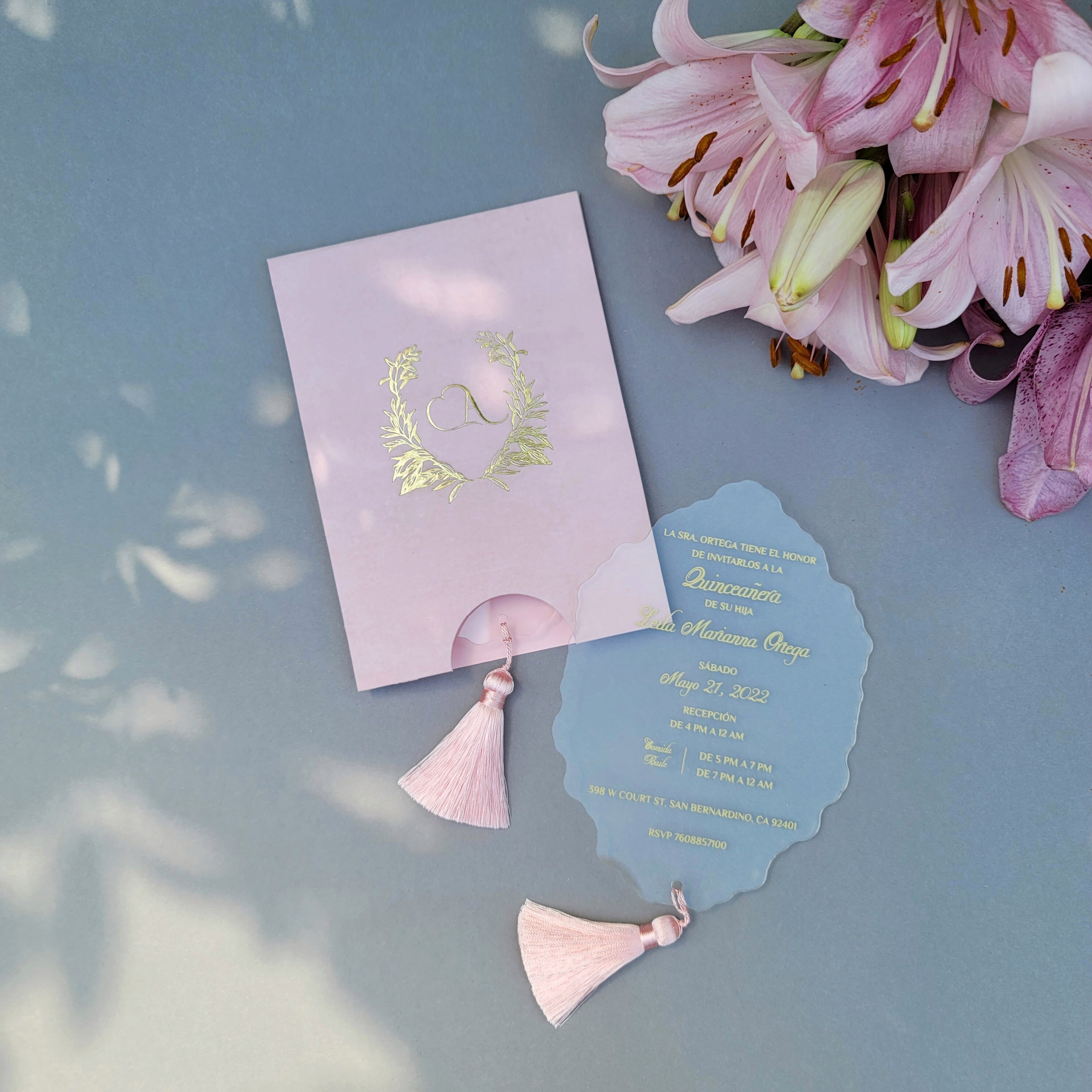 Mirror Invitation With Velvet Envelope Luxury Quinceanera - Etsy