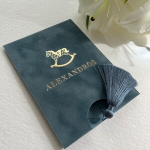 Custom Baptism Invitation Set | Christening Velvet Envelope | Acrylic ...