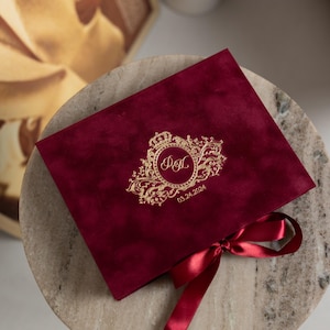 Luxury Red Velvet Wedding Invitation Box Suede | Acrylic Card Invites ...