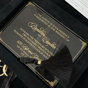Creative Black Velvet Box | Wedding Invitation With Custom Acrylic ...