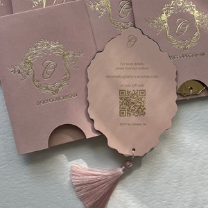 Luxury Gold Acrylic Velvet Suede QR Code | Minimalist Wedding Set ...