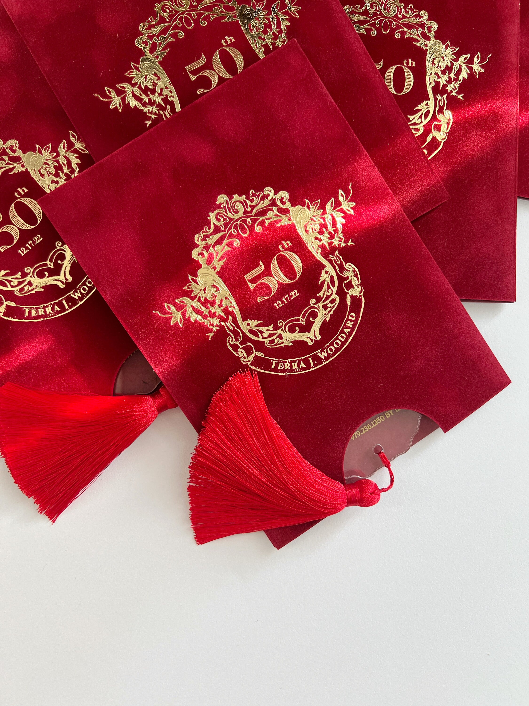 Red Invitation | Luxury Red Velvet Envelope and Elegant Acrylic ...