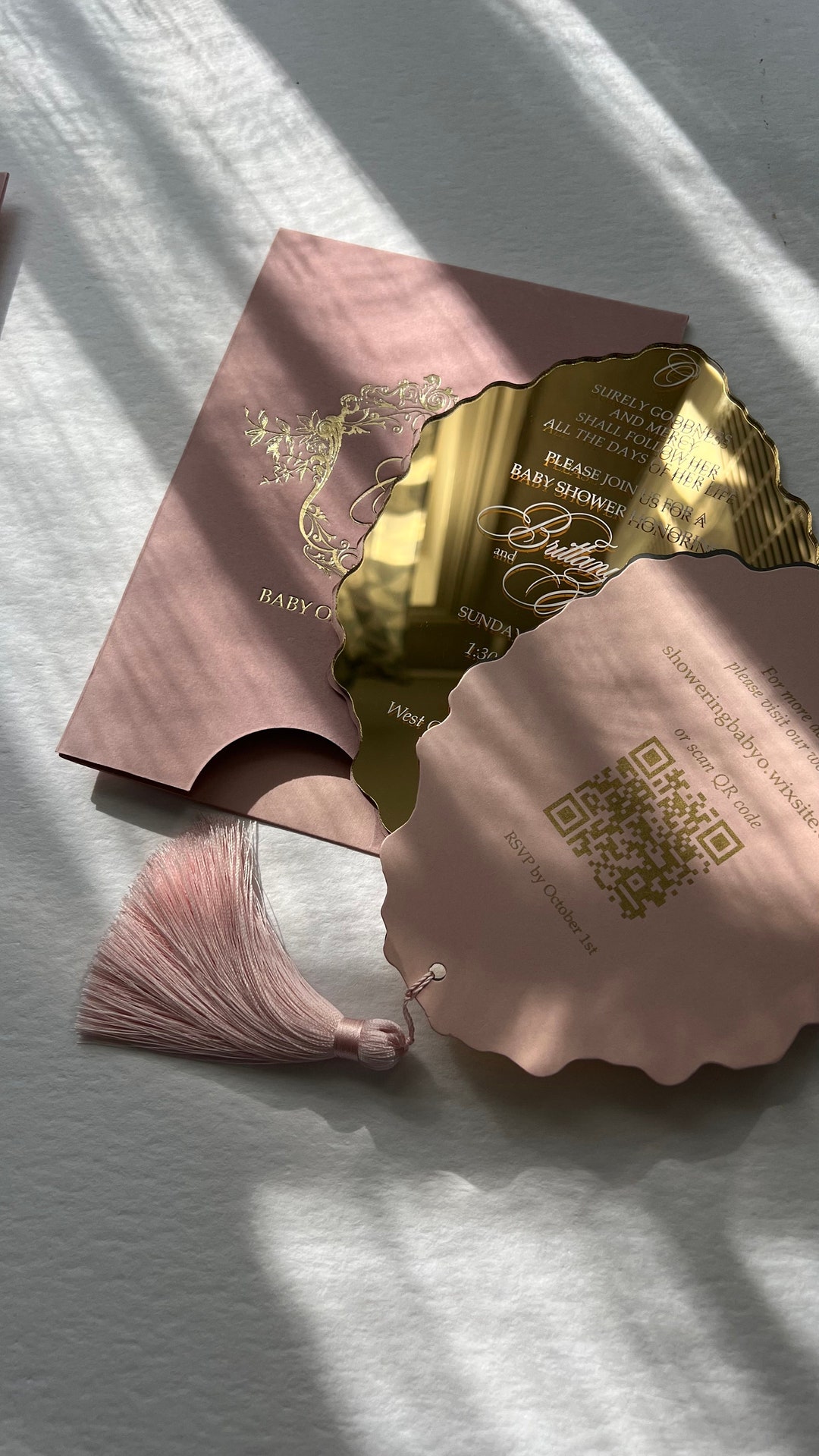 Luxury Gold Acrylic Velvet Suede QR Code Minimalist Wedding - Etsy